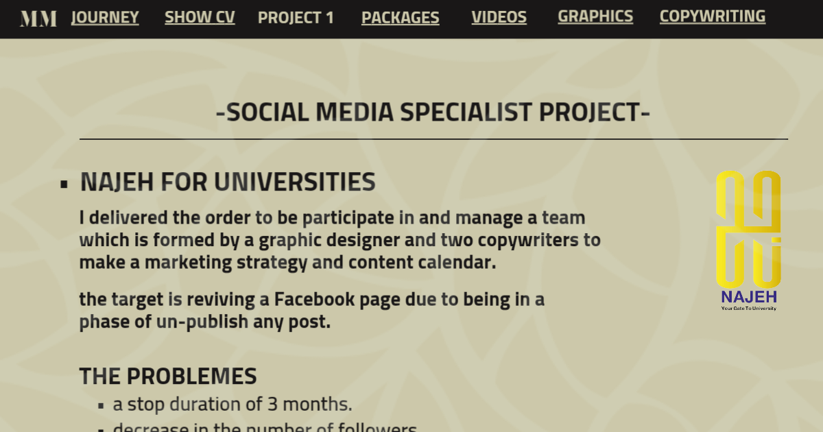 MANDOUR PROJECT 1 SM specialist